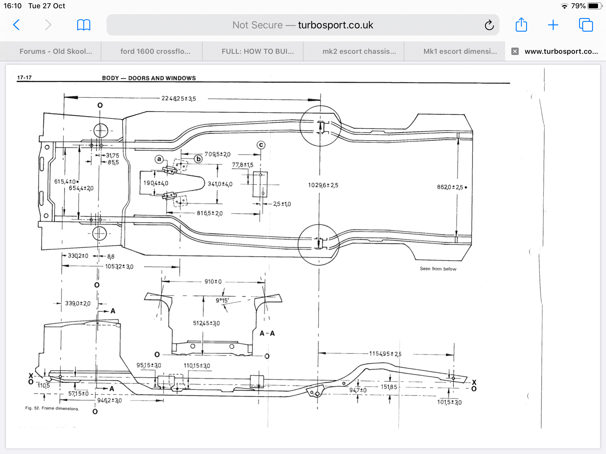 Chassis dimensions mk2 escort - OLD SKOOL FORD CHAT - Old Skool Ford